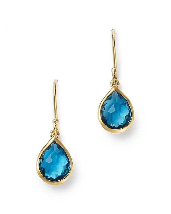 Ippolita 18k Yellow Gold Rock Candy Teeny Teardrop Earrings - Blue/gold