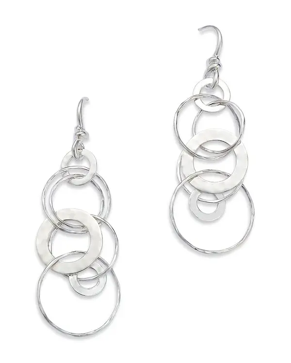 Ippolita Sterling Hammered Jet Set Hoop Earrings - Silver
