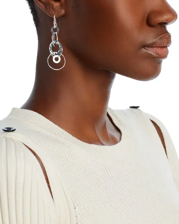 Ippolita Sterling Hammered Jet Set Hoop Earrings