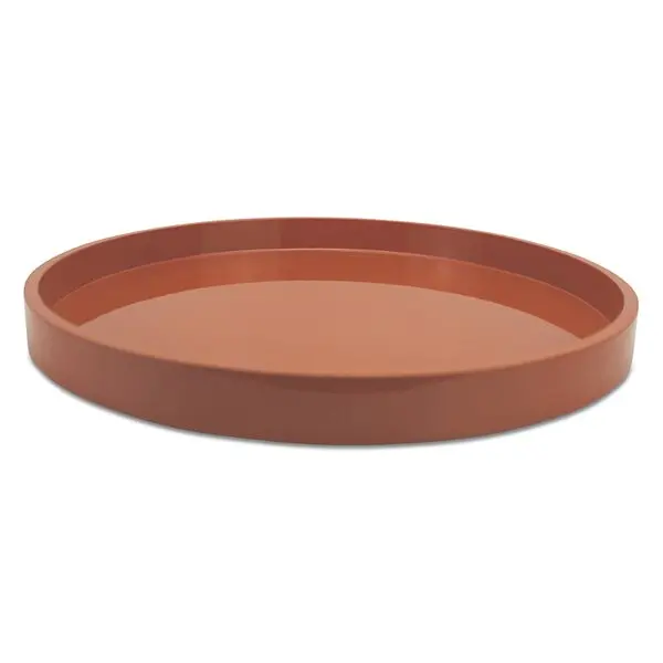ADDISON ROSS 16 Round Lacquer Tray - Orange