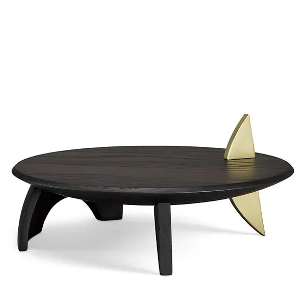 L'Objet Kelly Behun Leaf Flat Platter On Stand - Black