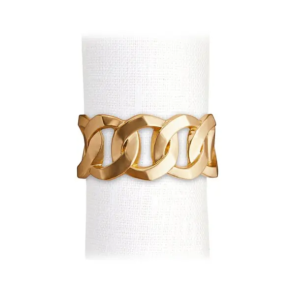 L'Objet Cuban Link Napkin Rings, Set Of 4 - Gold