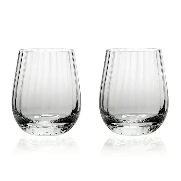 WILLIAM YEOWARD CRYSTAL American Bar Corinne Barrel Tumbler, Set Of 2 - Clear