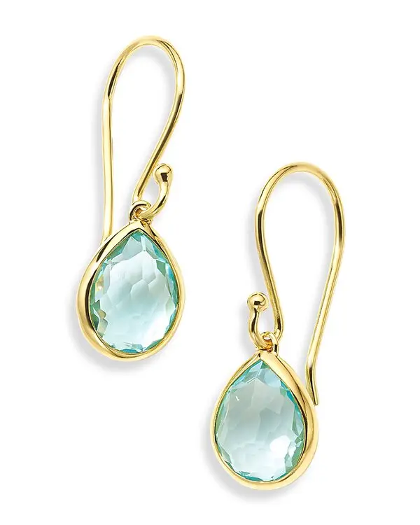 Ippolita 18k Yellow Gold Rock Candy Teeny Teardrop Earrings - Blue/gold