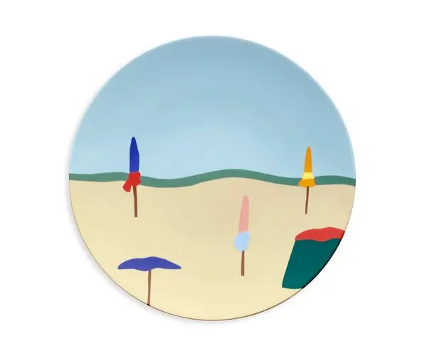 DEGRENNE PARIS Destination Mer Round Plates, Set Of 6
