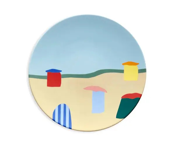DEGRENNE PARIS Destination Mer Round Plates, Set Of 6