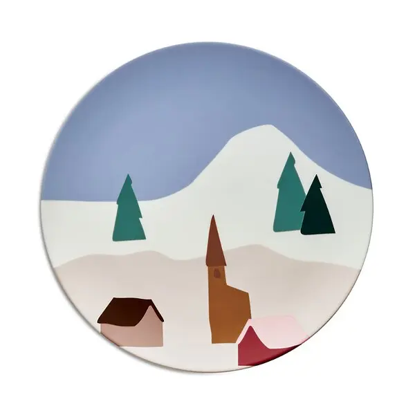 DEGRENNE PARIS Destination Montagne Round Plates, Set Of 6 - Multi