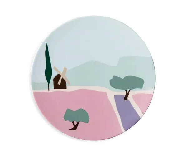 DEGRENNE PARIS Destination Sud Round Plates, Set Of 6