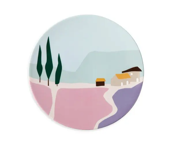 DEGRENNE PARIS Destination Sud Round Plates, Set Of 6