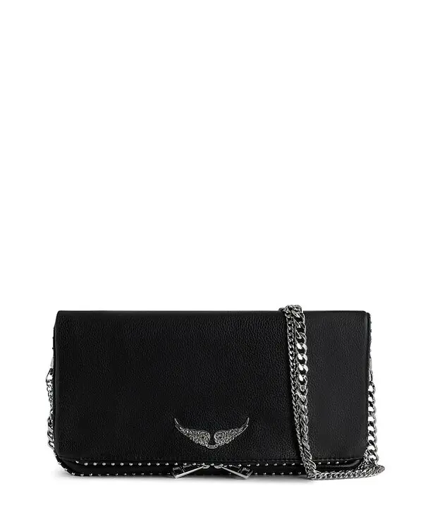 Zadig&Voltaire Rock Studded Leather Clutch