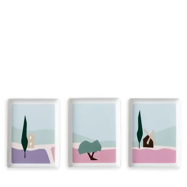 DEGRENNE PARIS Destination Sud Rectangular Trays, Set Of 3 - Multi
