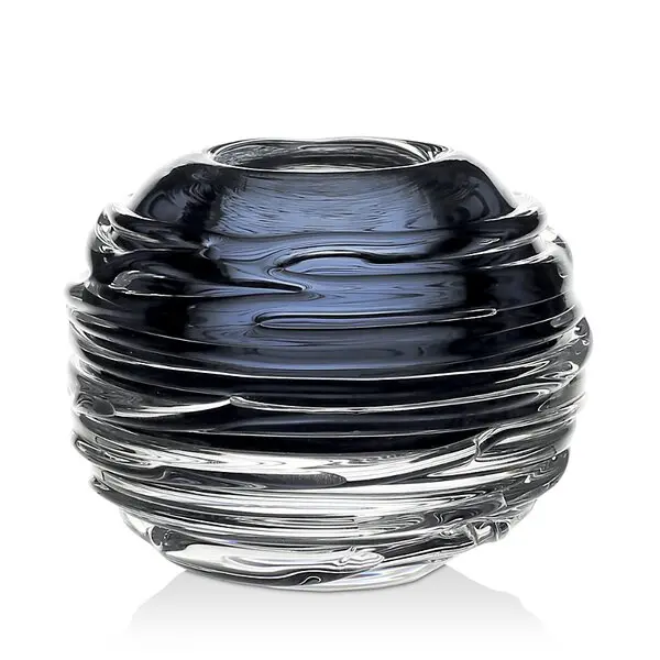 WILLIAM YEOWARD CRYSTAL Miranda Globe Vase 3 - Steel Blue