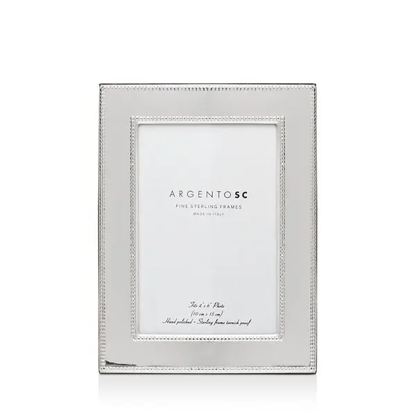 ARGENTO SC Amira Double-bead Sterling Frame, 4 X 6 - Silver