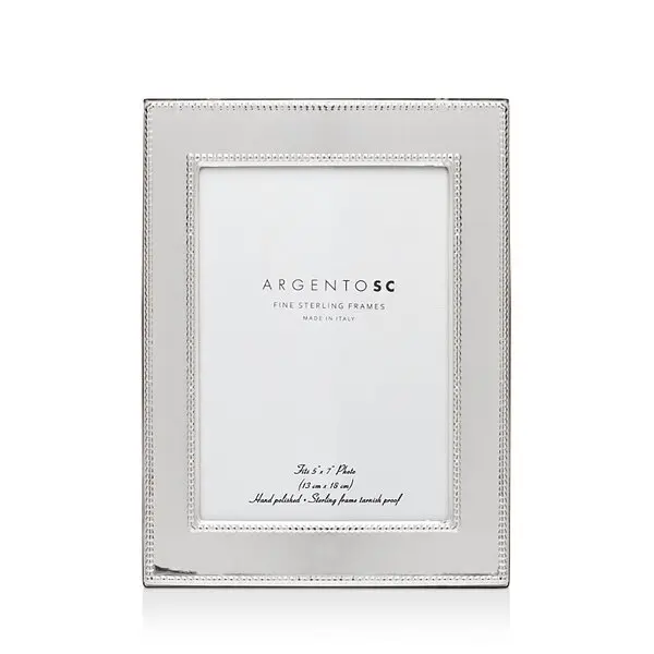 ARGENTO SC Amira Double-bead Sterling Frame, 5 X 7 - Silver