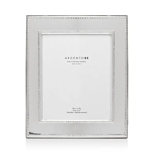 ARGENTO SC Amira Double-bead Sterling Frame, 8 X 10 - Silver