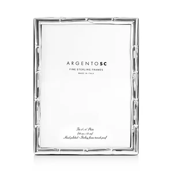 ARGENTO SC Bamboo Sterling Frame, 4 X 6 - Silver