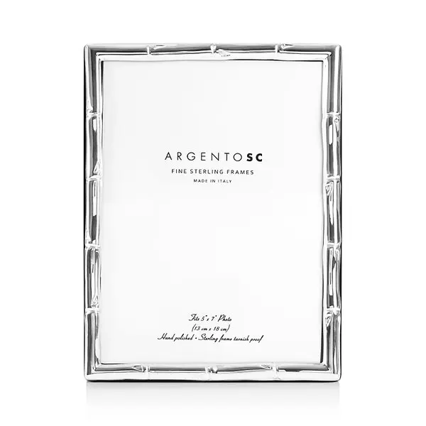 ARGENTO SC Bamboo Sterling Frame, 5 X 7 - Silver