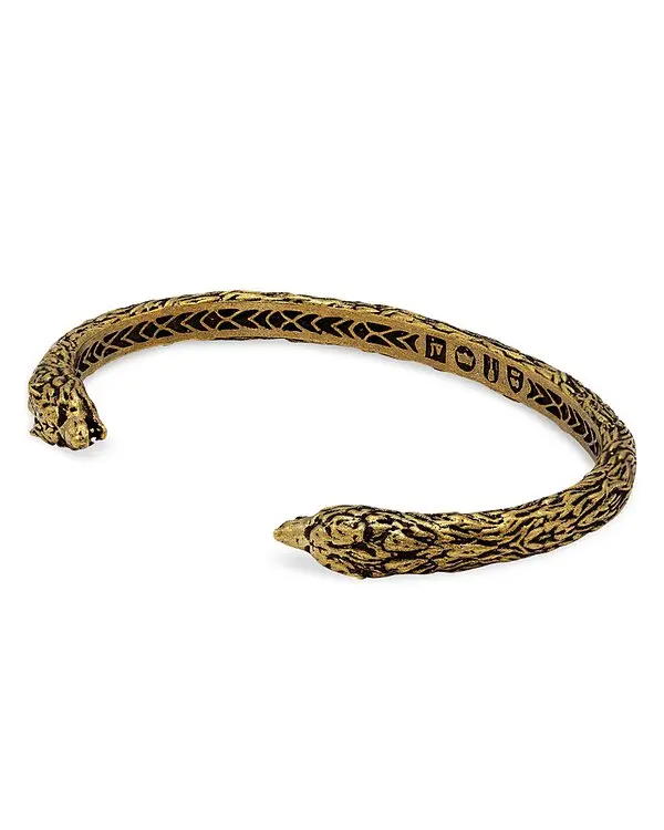 John Varvatos Wolf Head Cuff Bracelet - Brass