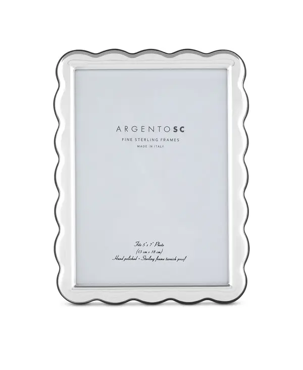 ARGENTO SC Scalloped Sterling Picture Frame, 5 X 7
