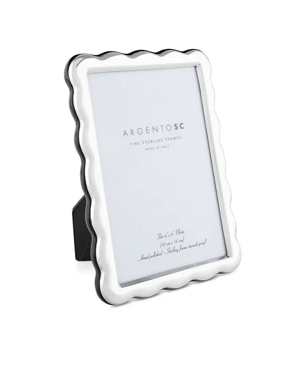 ARGENTO SC Scalloped Sterling Picture Frame, 4 X 6