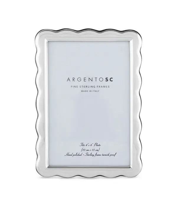 ARGENTO SC Scalloped Sterling Picture Frame, 4 X 6