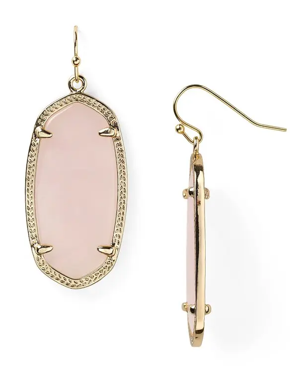 Kendra Scott Signature Elle Drop Earrings - Gold/rose Quartz