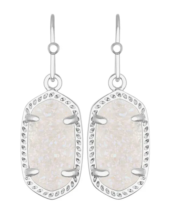 Kendra Scott Lee Agate Drop Earrings - Silver/iridescent Drusy