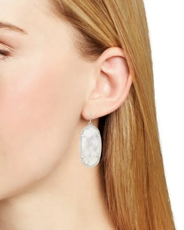 Kendra Scott Elle Drop Earrings - Silver/white