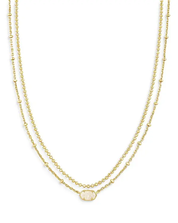 Kendra Scott Emilie Mother Of Pearl Layered Necklace - Gold Iridescent
