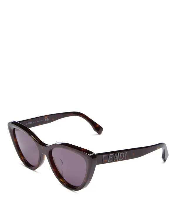 Fendi Lettering Cat Eye Sunglasses, 55mm - Havana/smoke