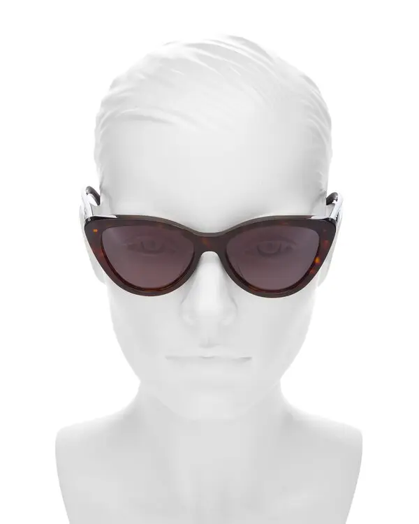 Fendi Lettering Cat Eye Sunglasses, 55mm - Havana/smoke