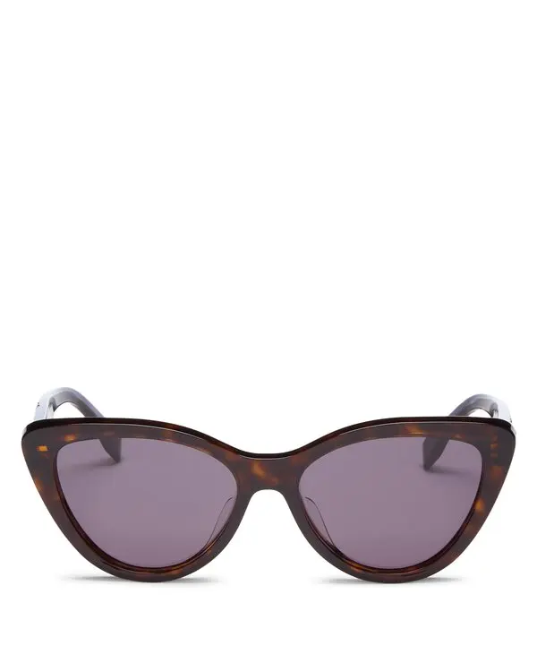 Fendi Lettering Cat Eye Sunglasses, 55mm - Havana/smoke
