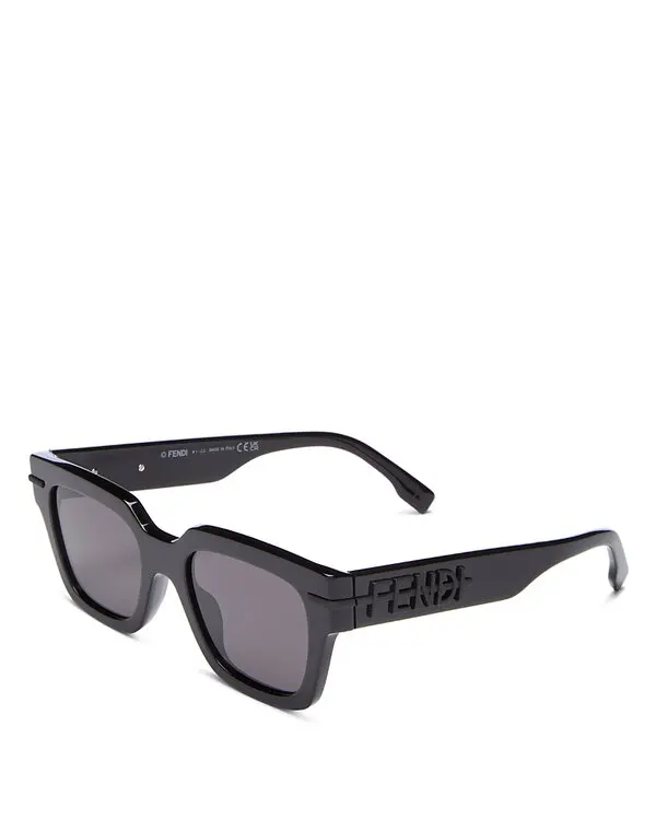 Fendi Fendigraphy Rectangular Sunglasses - Black/gray Solid