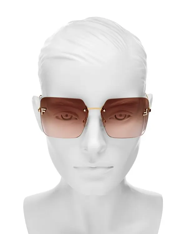 Fendi Rimless Square Sunglasses - Gold/red Gradient