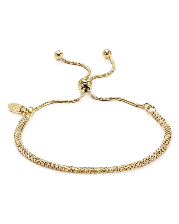 Argento Vivo Mesh Chain Adjustable Bracelet - Gold