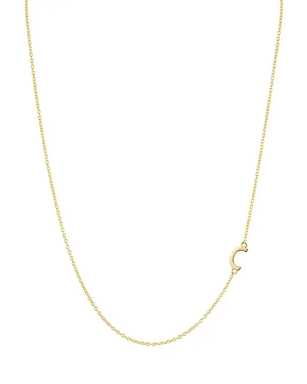 Argento Vivo Asymmetrical Initial Necklace - Gold/c