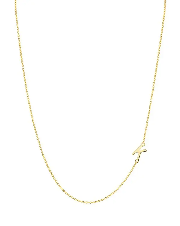 Argento Vivo Asymmetrical Initial Necklace - Gold/k