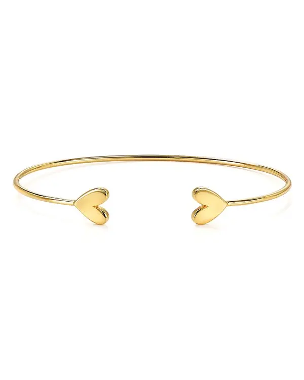Argento Vivo Heart Cuff Bracelet - Gold