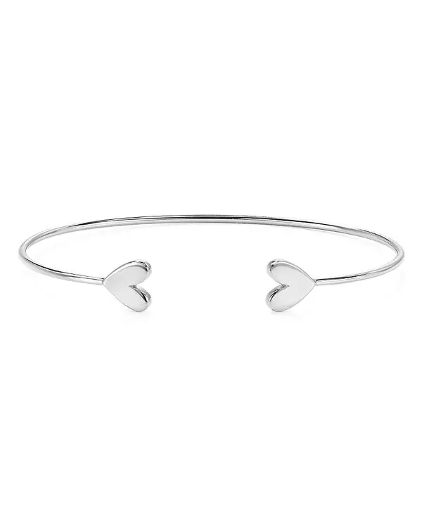 Argento Vivo Heart Cuff Bracelet - Silver