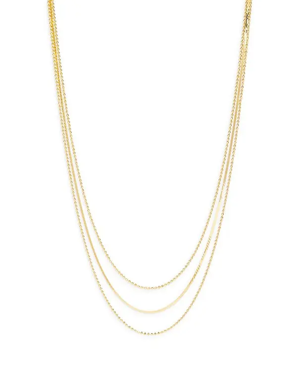 Argento Vivo Ball & Herringbone Chain Layered Necklace - Gold