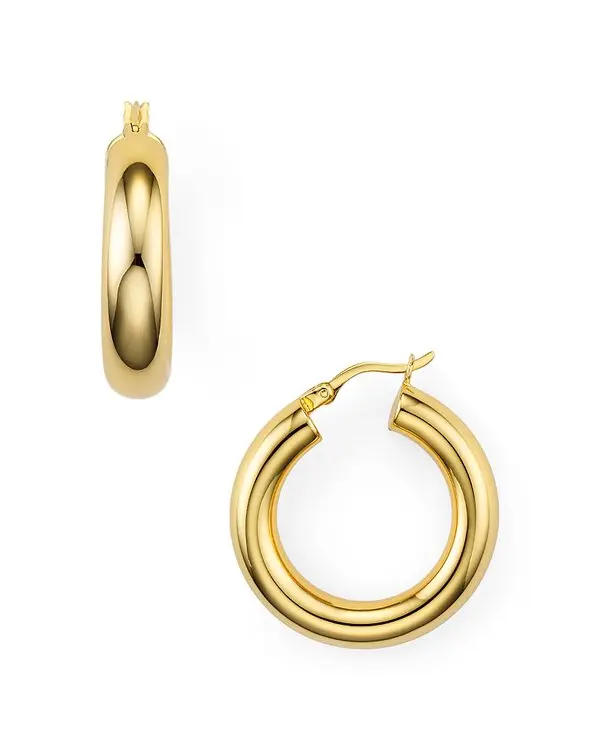 Argento Vivo Tube Hoop Earrings - Gold