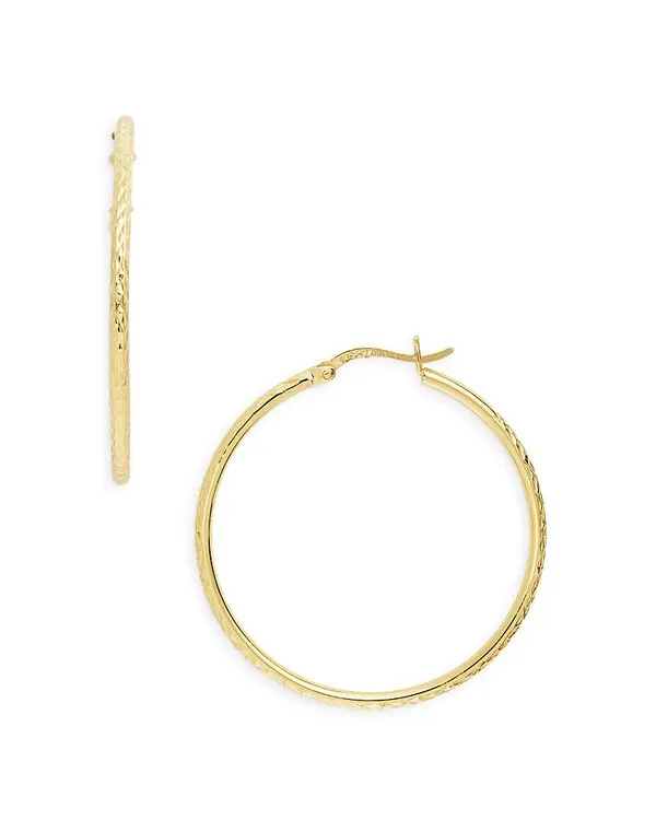 Argento Vivo Textured Hoop Earrings - Gold