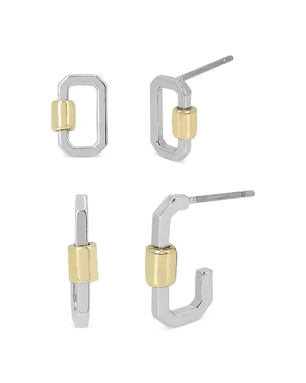 ALLSAINTS Carabiner Earring Set - Silver/gold