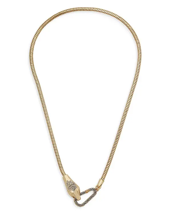 ALLSAINTS Snake Head Strand Necklace - Gold