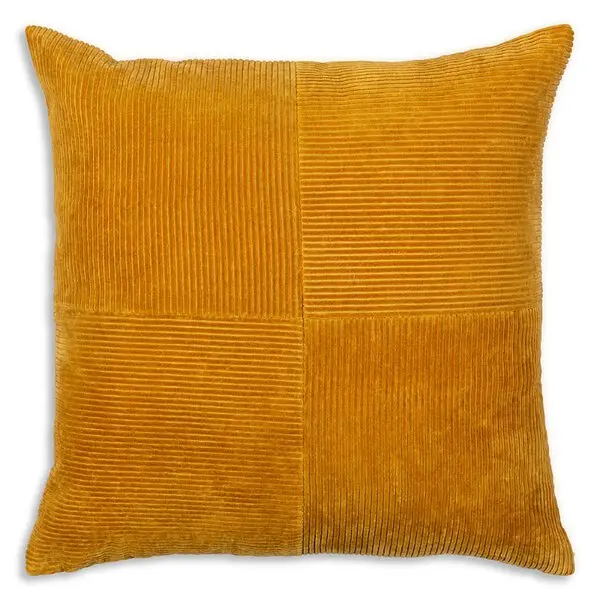 Livabliss Corduroy Quarters Decorative Pillow, 20l X 20w - Mustard