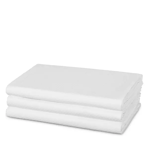 Frette Checkered Sateen Queen Fitted Sheet - White