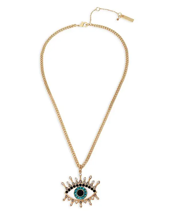 Kurt Geiger Evil Eye Pendant Necklace - Teal