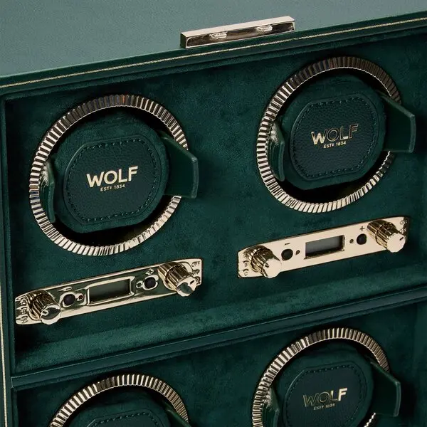 Wolf British Racing 4 Piece Watch Winder - Green