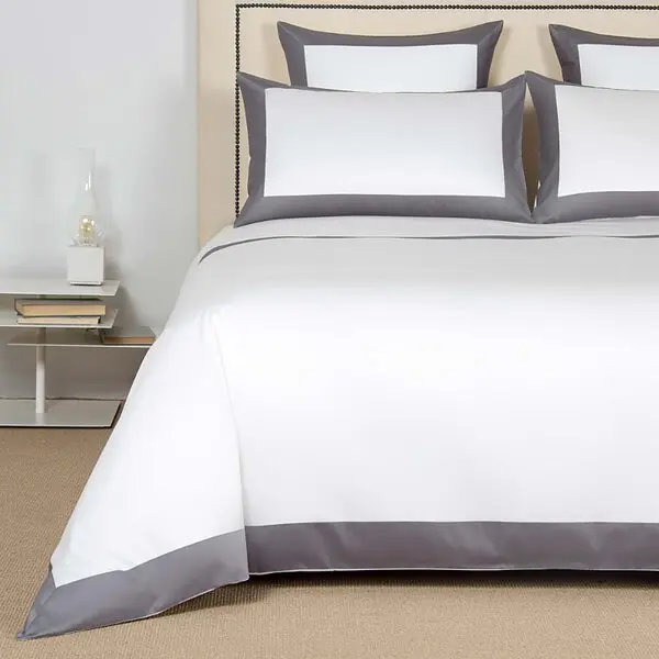 Frette Bold Duvet Cover, Queen - Milk/slate Gray