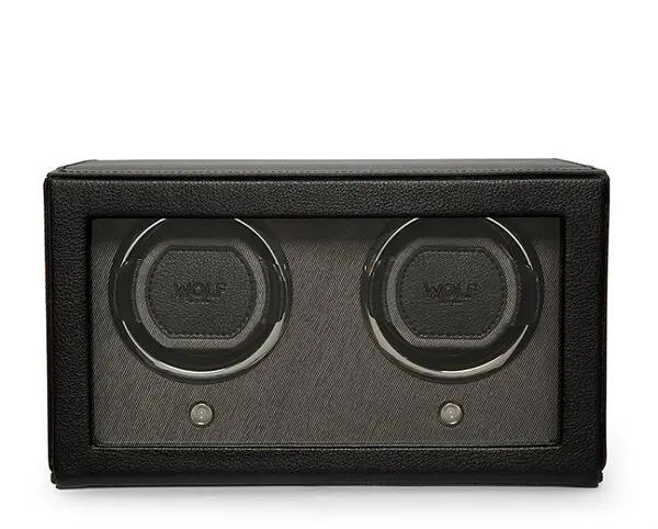 Wolf Cub Double Watch Winder With Cover - Black